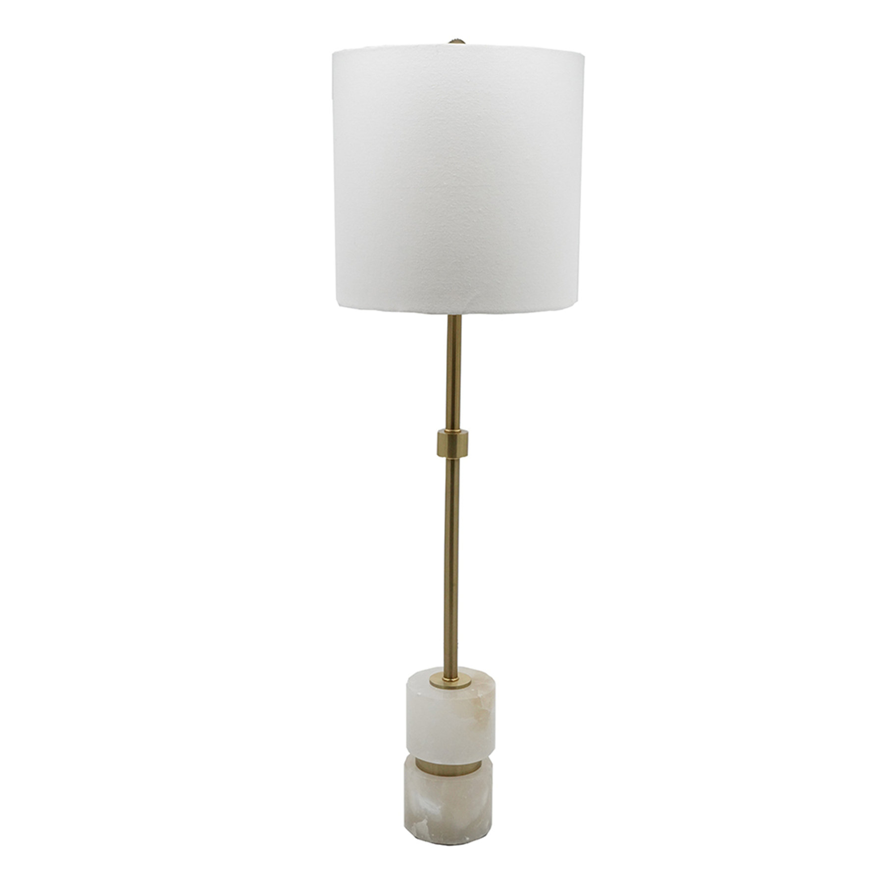 Everly Quinn D10x34" Ipori Alabaster And Metal Buffet Lamp | Wayfair